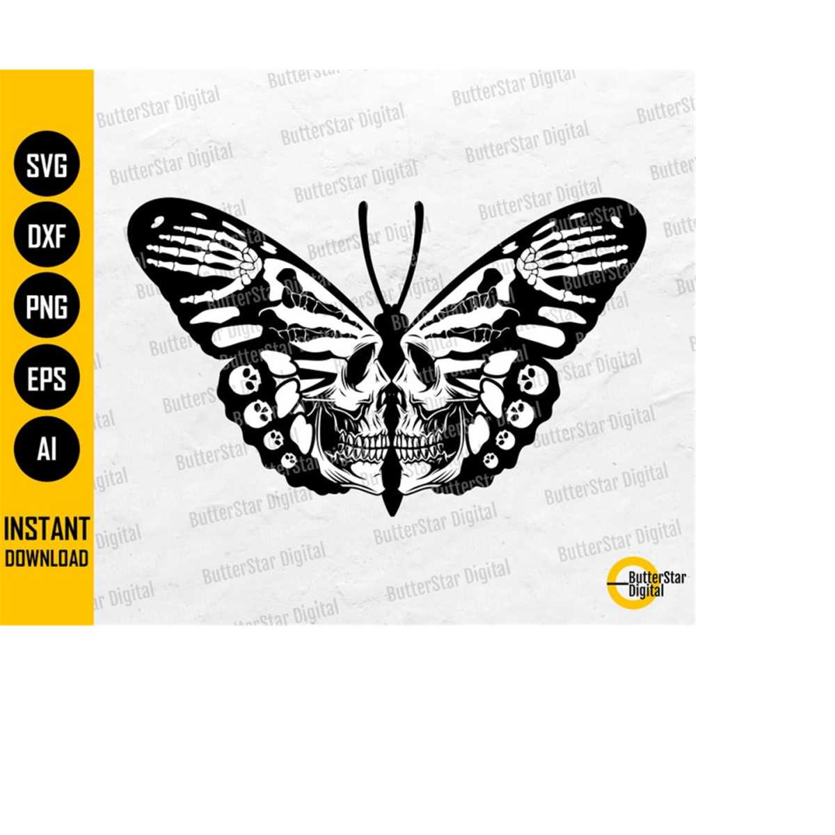 Skull Butterfly SVG | Skeleton SVG | Gothic Decal Shirt Grap | Inspire ...