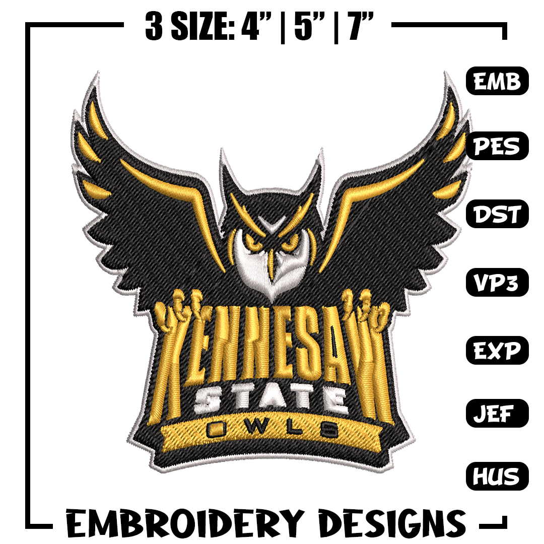 Kennesaw State Owls embroidery design, Kennesaw State Owls e | Inspire ...