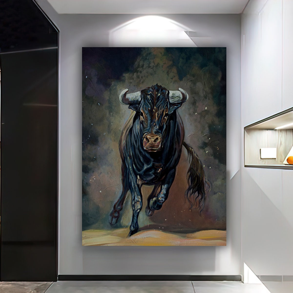 Bull Canvas, Angry Bull Painting, Matador Bull Canvas Print, | Inspire ...