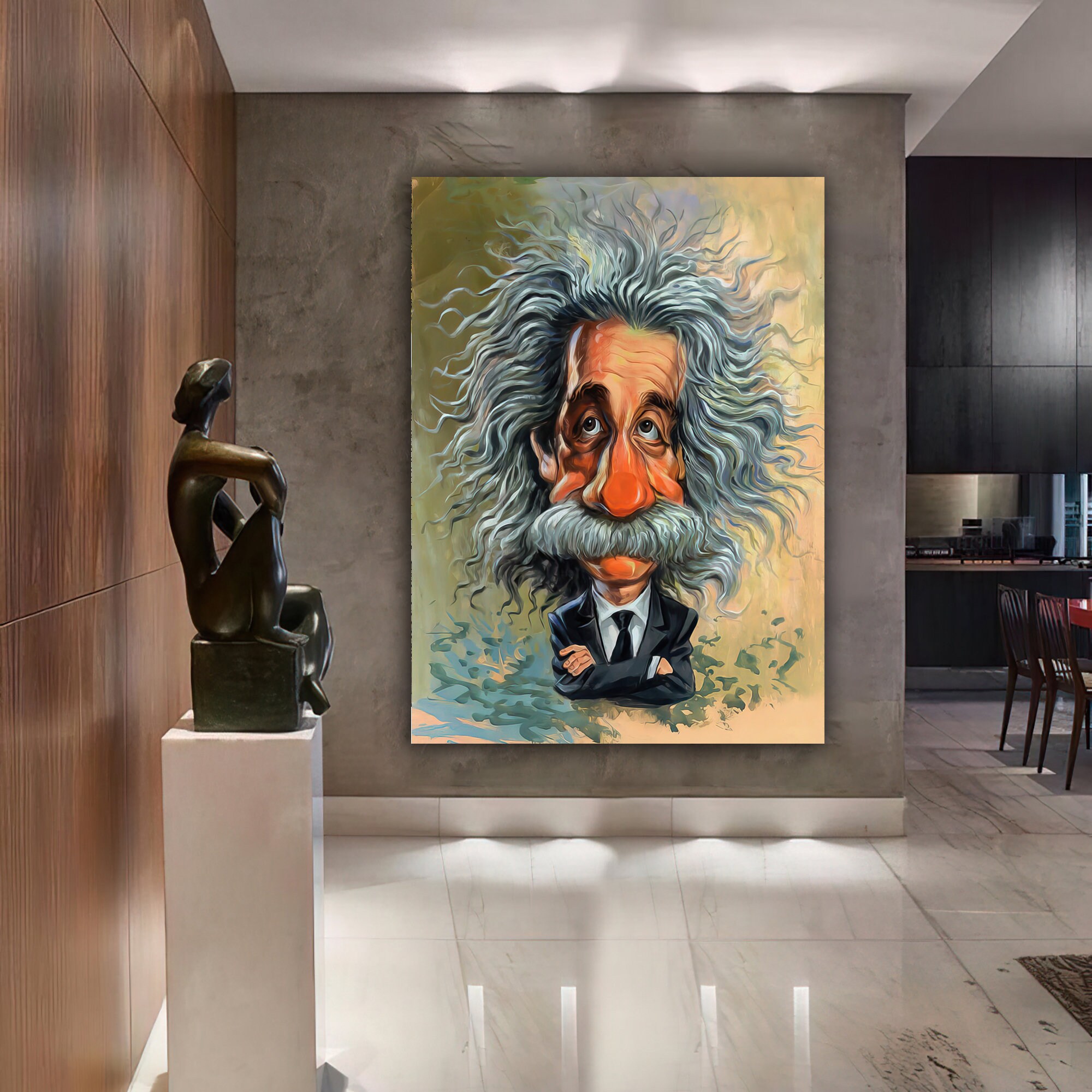 Einstein Canvas Painting, Einstein Wall Art, Albert Einstein - Inspire ...
