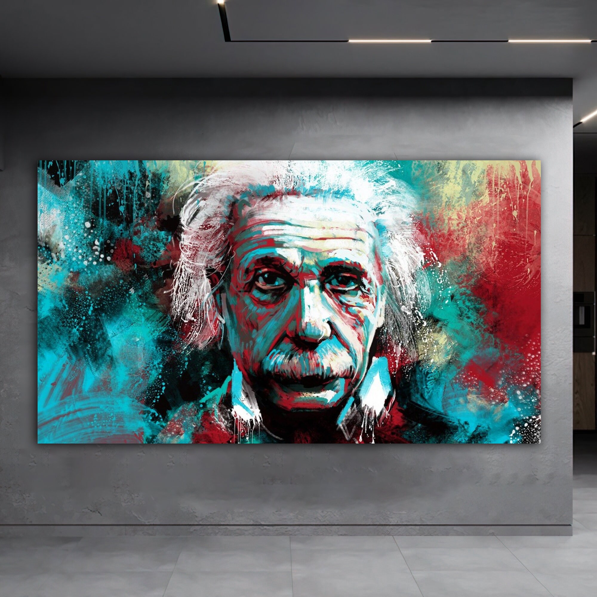 Einstein Canvas Painting, Einstein Wall Art, Albert Einstein | Inspire ...