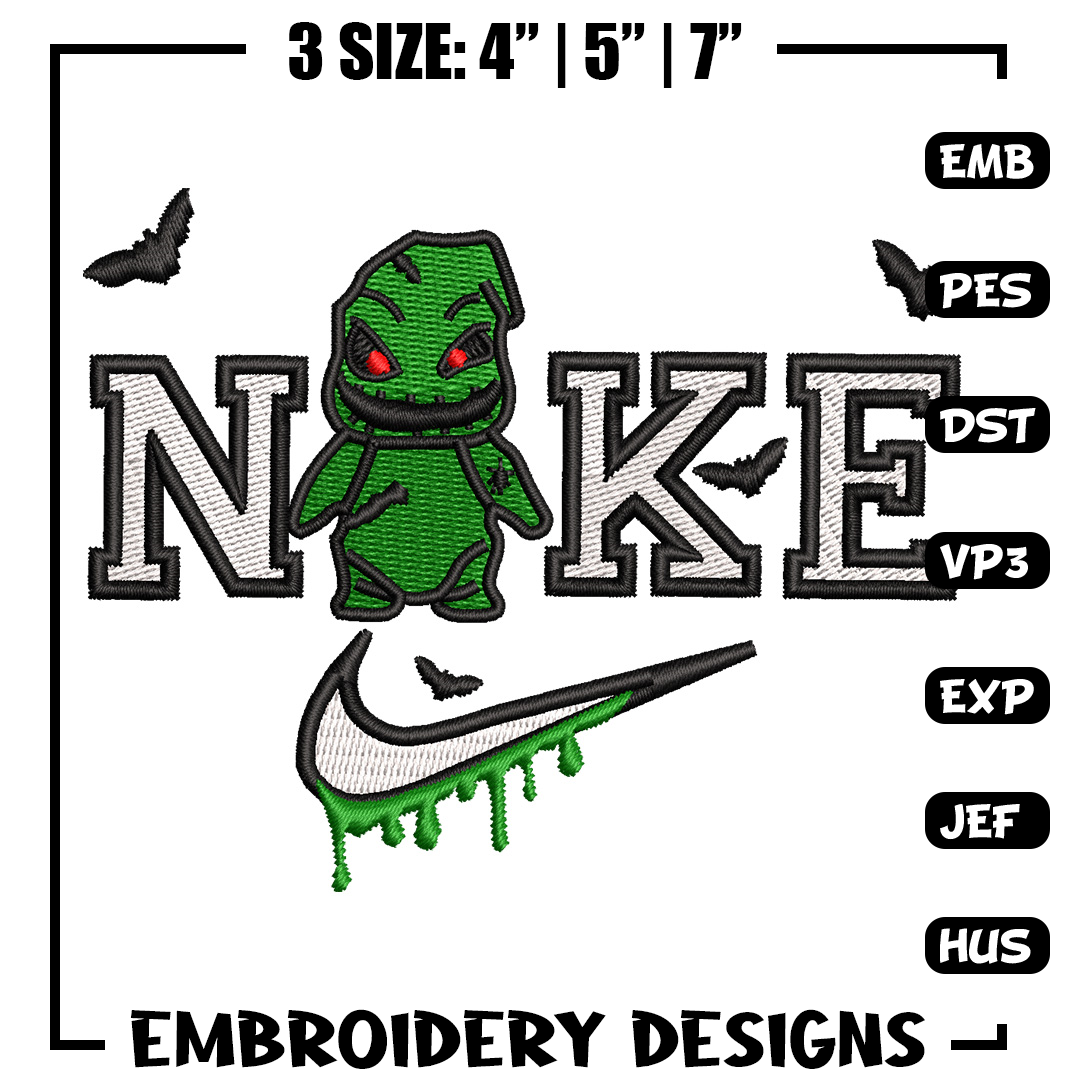 Nike oogie boogie embroidery design, Horror embroidery, Nike | Inspire ...