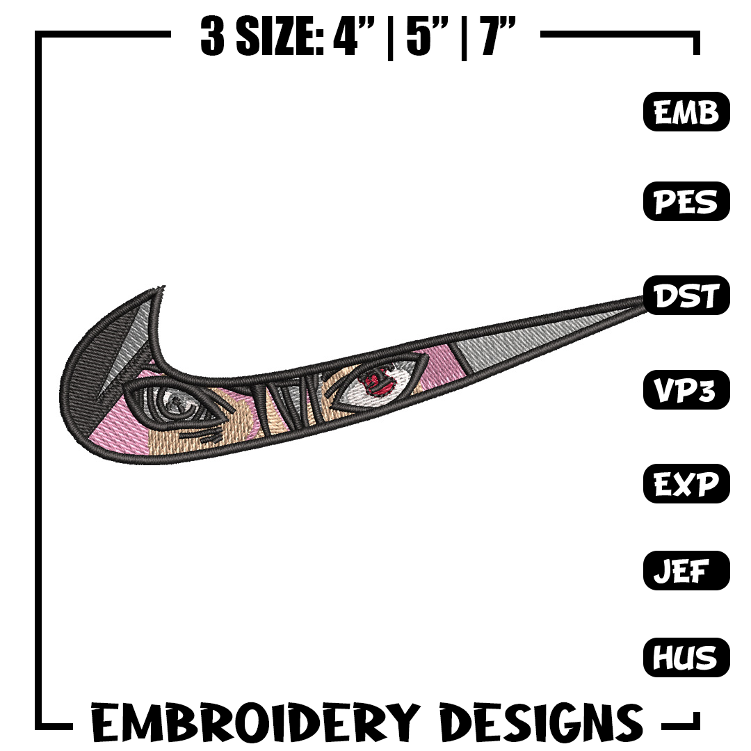 Nike sasuke eyes embroidery design, Naruto embroidery, Nike | Inspire ...