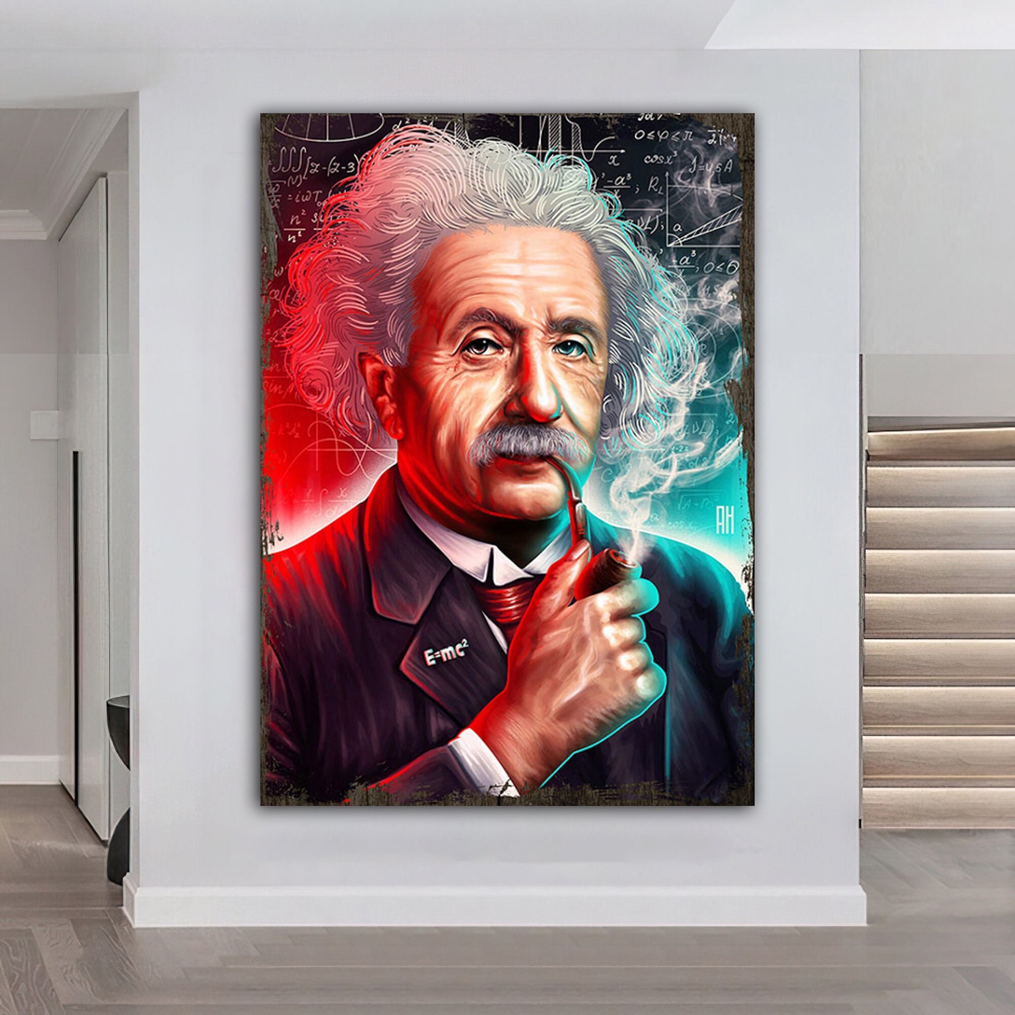 Einstein Canvas Painting, Einstein Wall Art, Albert Einstein | Inspire ...