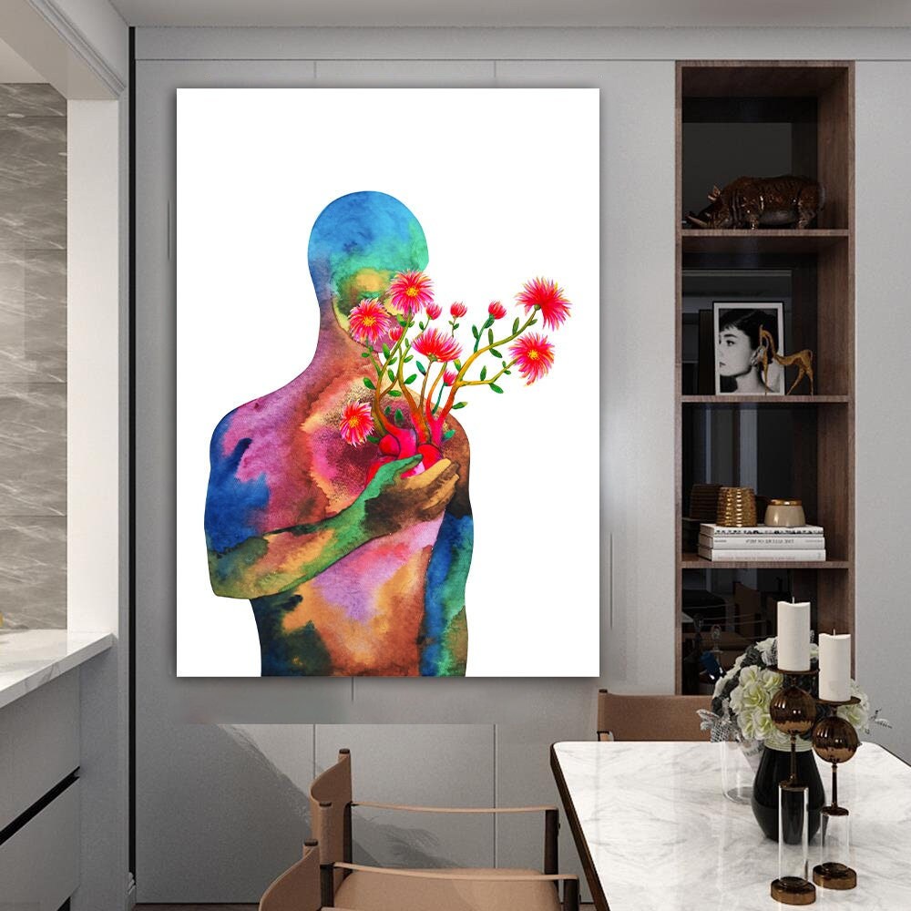 Love Heart Mind Canvas, Mental Kindness Human Art Abstract S | Inspire ...