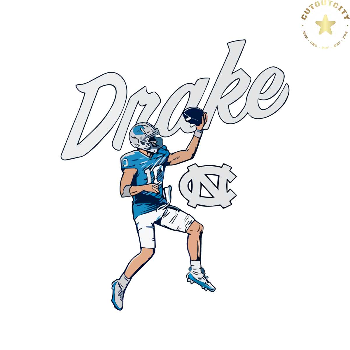 UNC Football Drake Maye Finger Roll SVG Digital Cricut File | Inspire ...