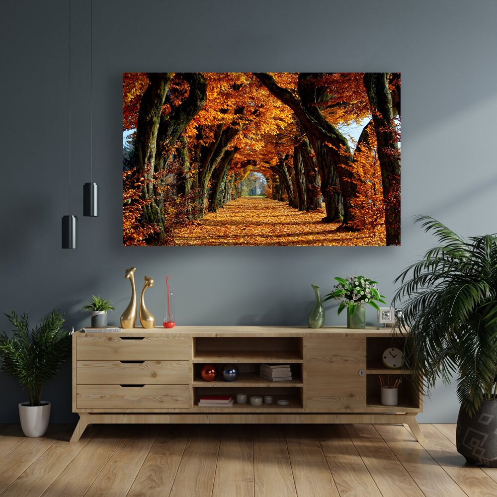 Autumn Canvas, Forest Landscape Canvas Painting, Yellow Tree - Inspire ...