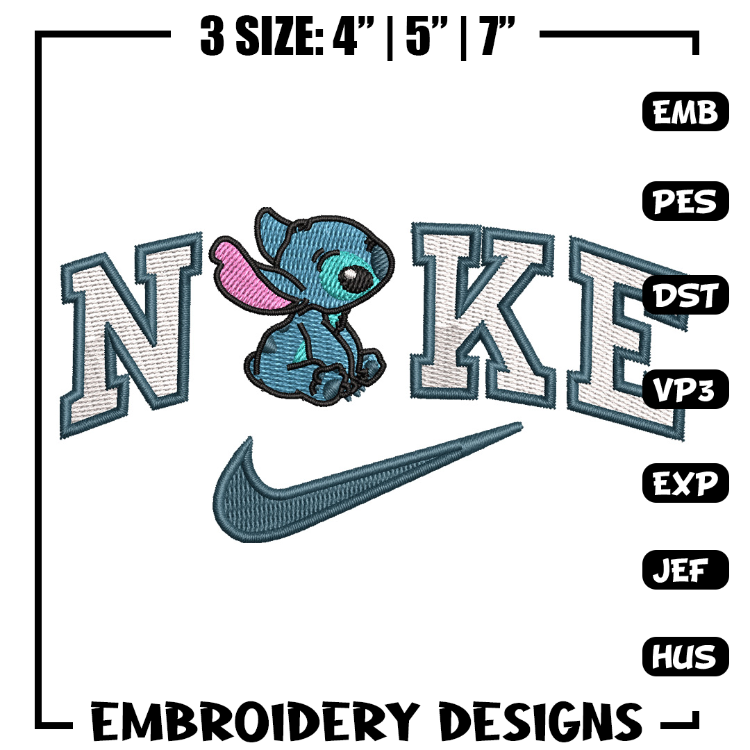 Nike x stitch cute embroidery design, Stitch embroidery,Nike | Inspire ...