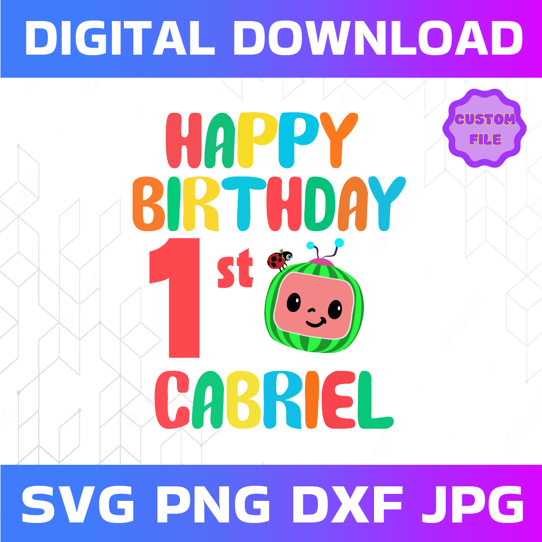 Cocomelon Personalized Name And Ages Happy Birthday Svg Png Inspire