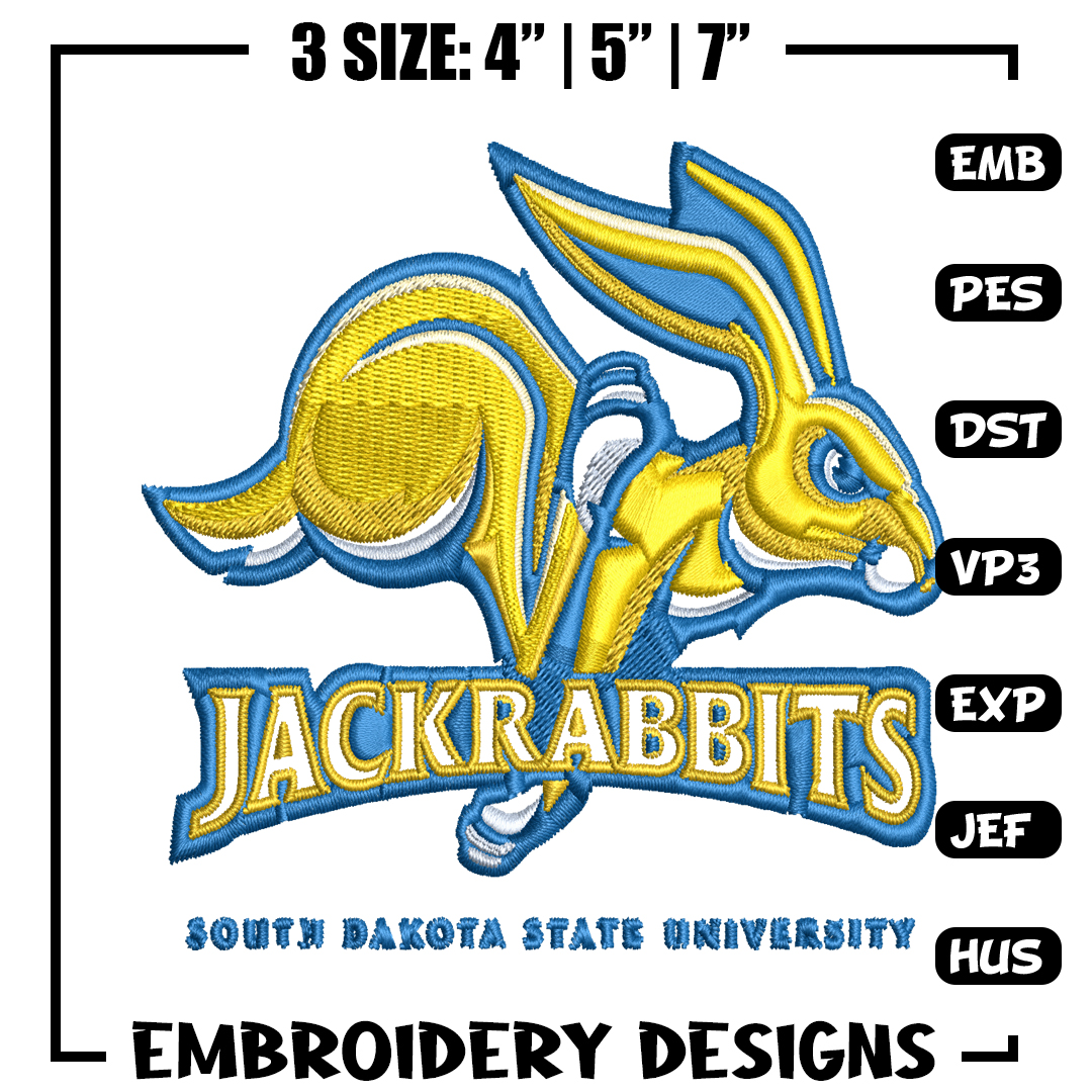 South Dakota State Jackrabbits embroidery design, South Dako | Inspire ...