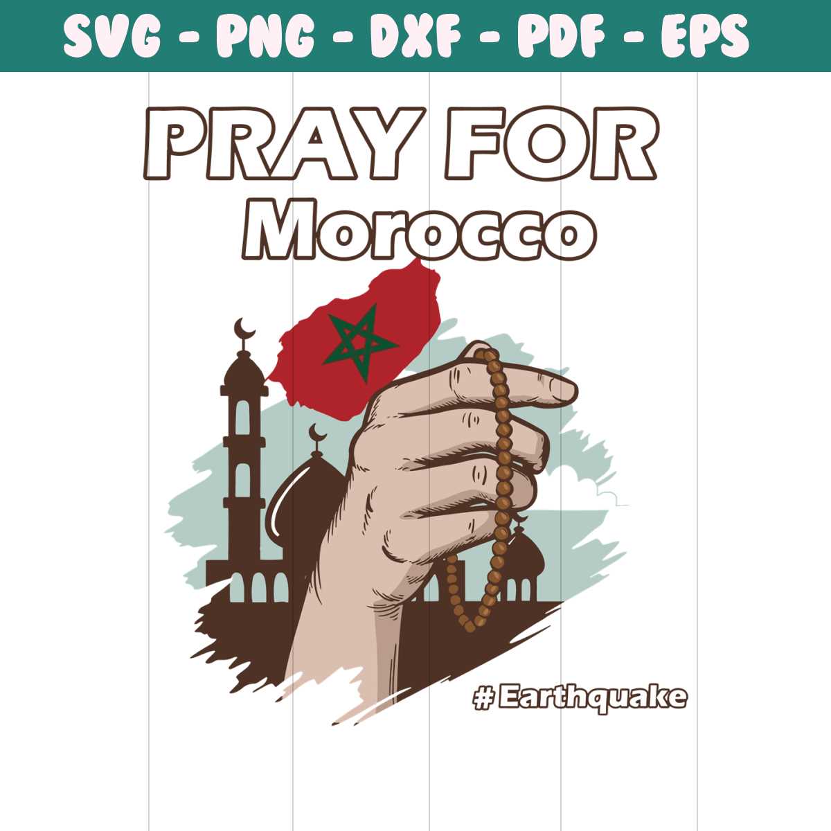 Vintage Pray For Morocco SVG Morocco Earthquake SVG File - Inspire Uplift