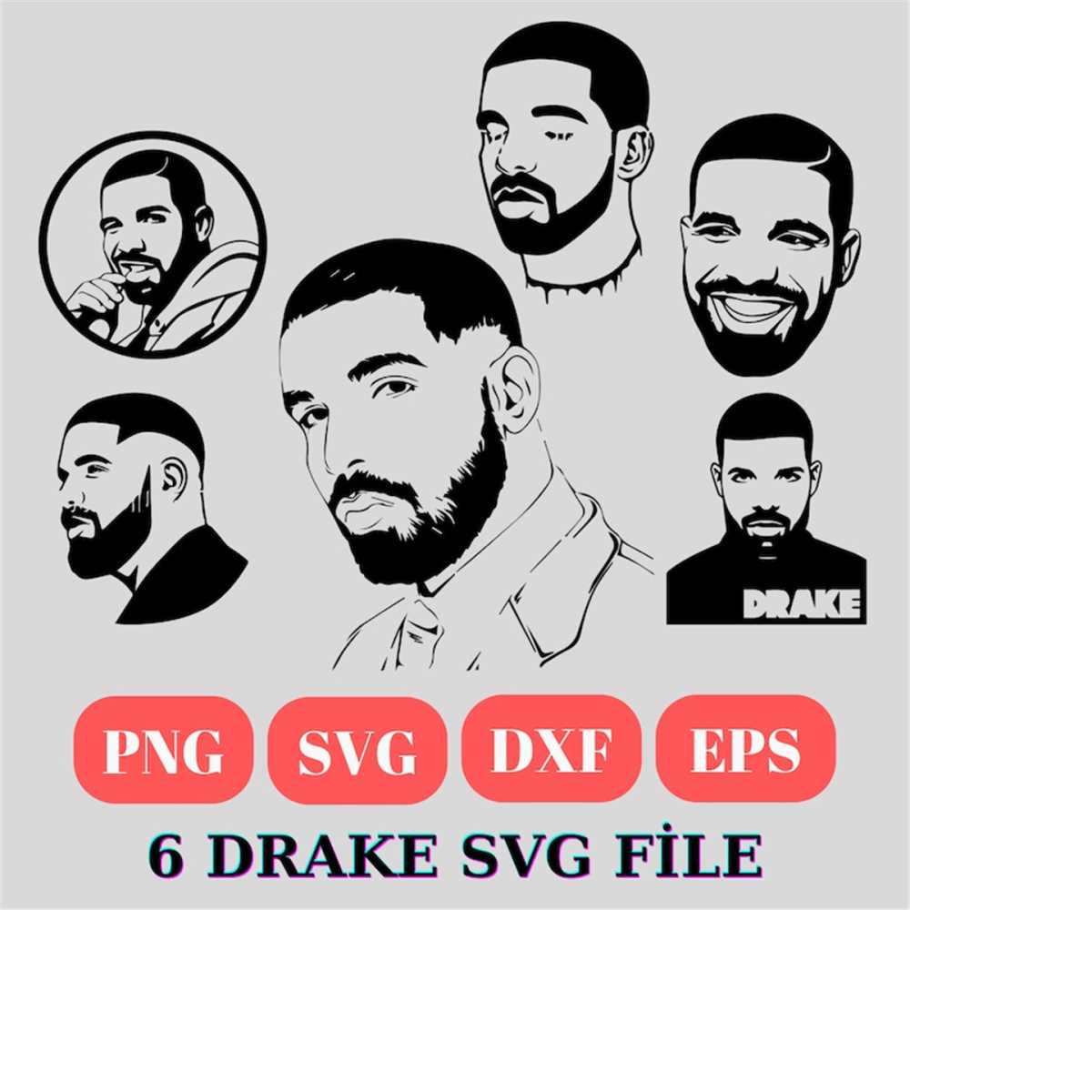 6 Drake Svg Bundle , Drake Png, Svg Files, Digital Files, La | Inspire ...