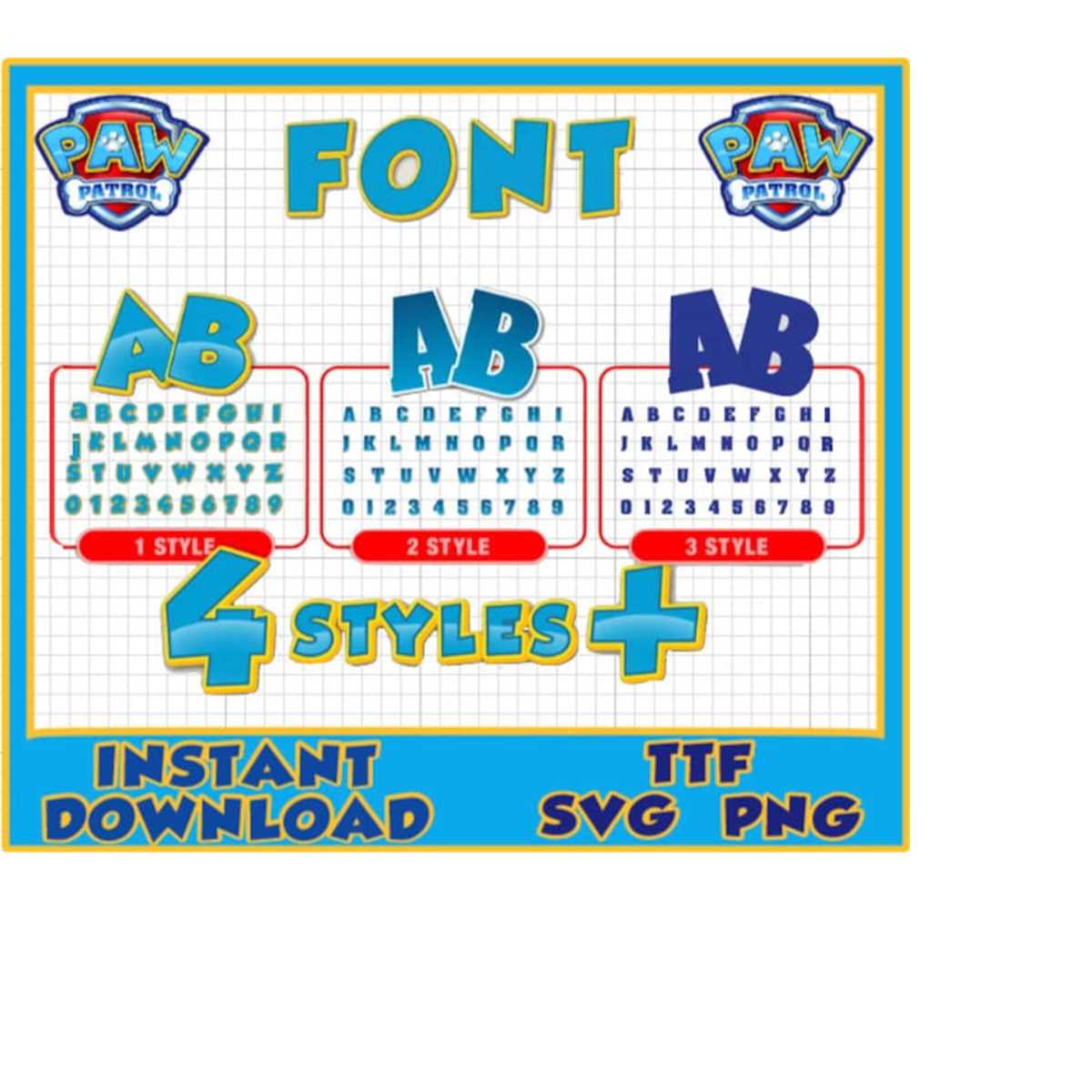 Paws Font Bundle / Dog Movie Alphabet Letters Svg / Clipart | Inspire ...