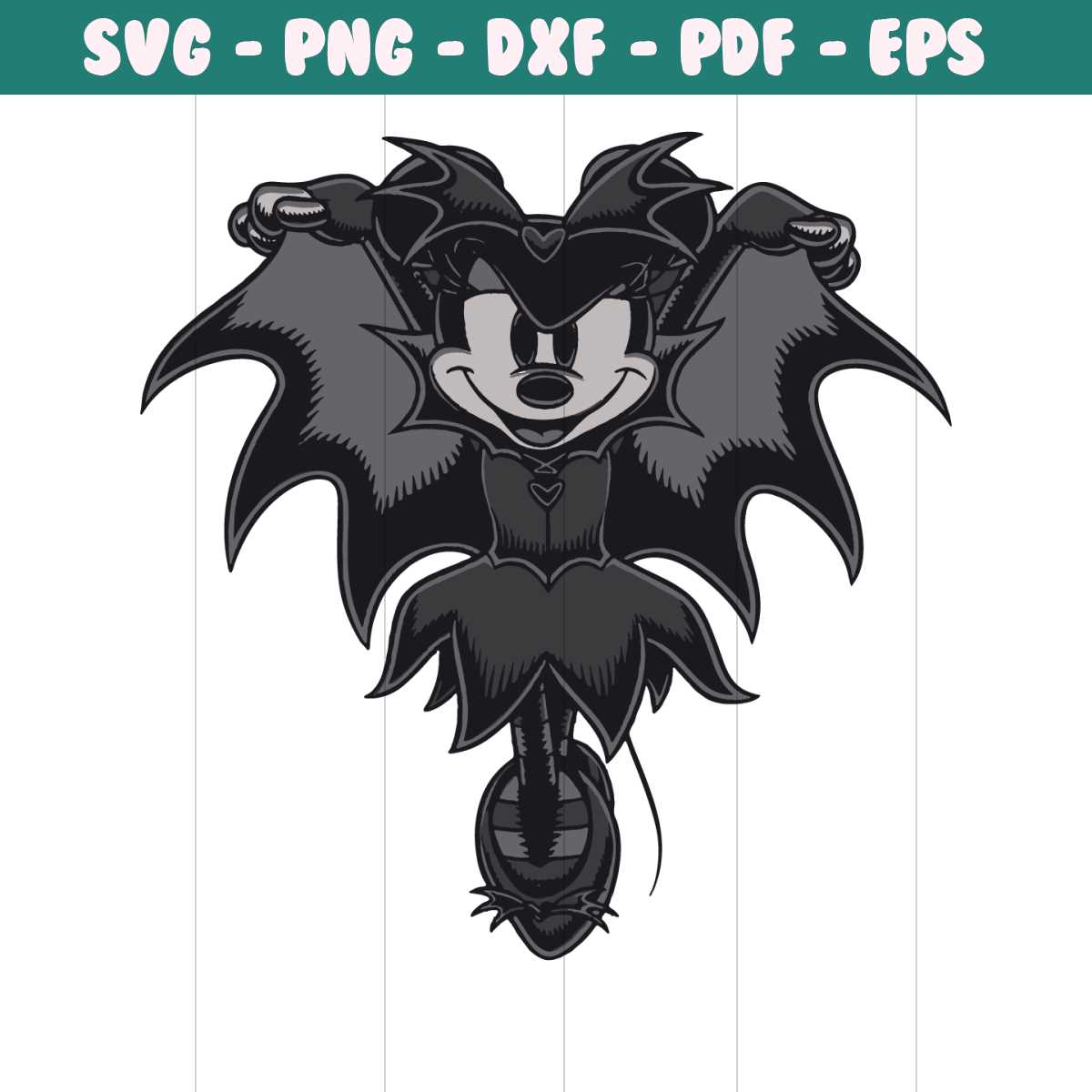 Minnie Mouse Halloween SVG Horror Disney Bat SVG File | Inspire Uplift