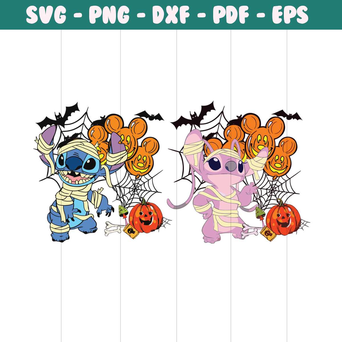 Disney Stitch and Angel Mummy Halloween SVG Lilo and Stitch | Inspire ...