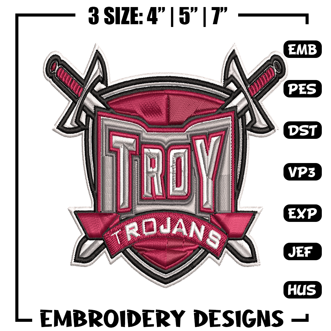 Troy Trojans embroidery design, Troy Trojans embroidery, log | Inspire ...