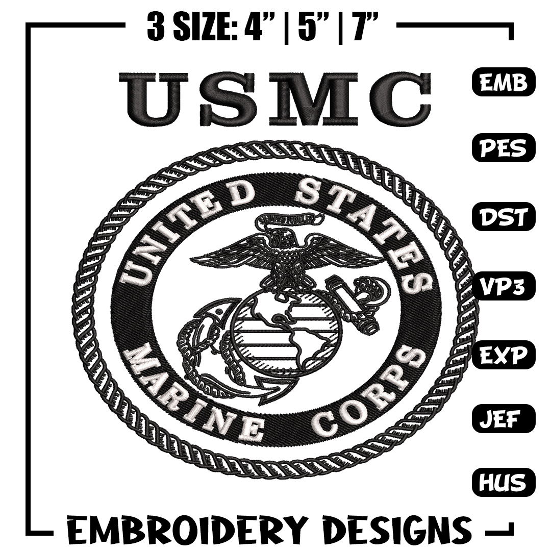 United States Marine Corps embroidery design, logo embroider | Inspire ...