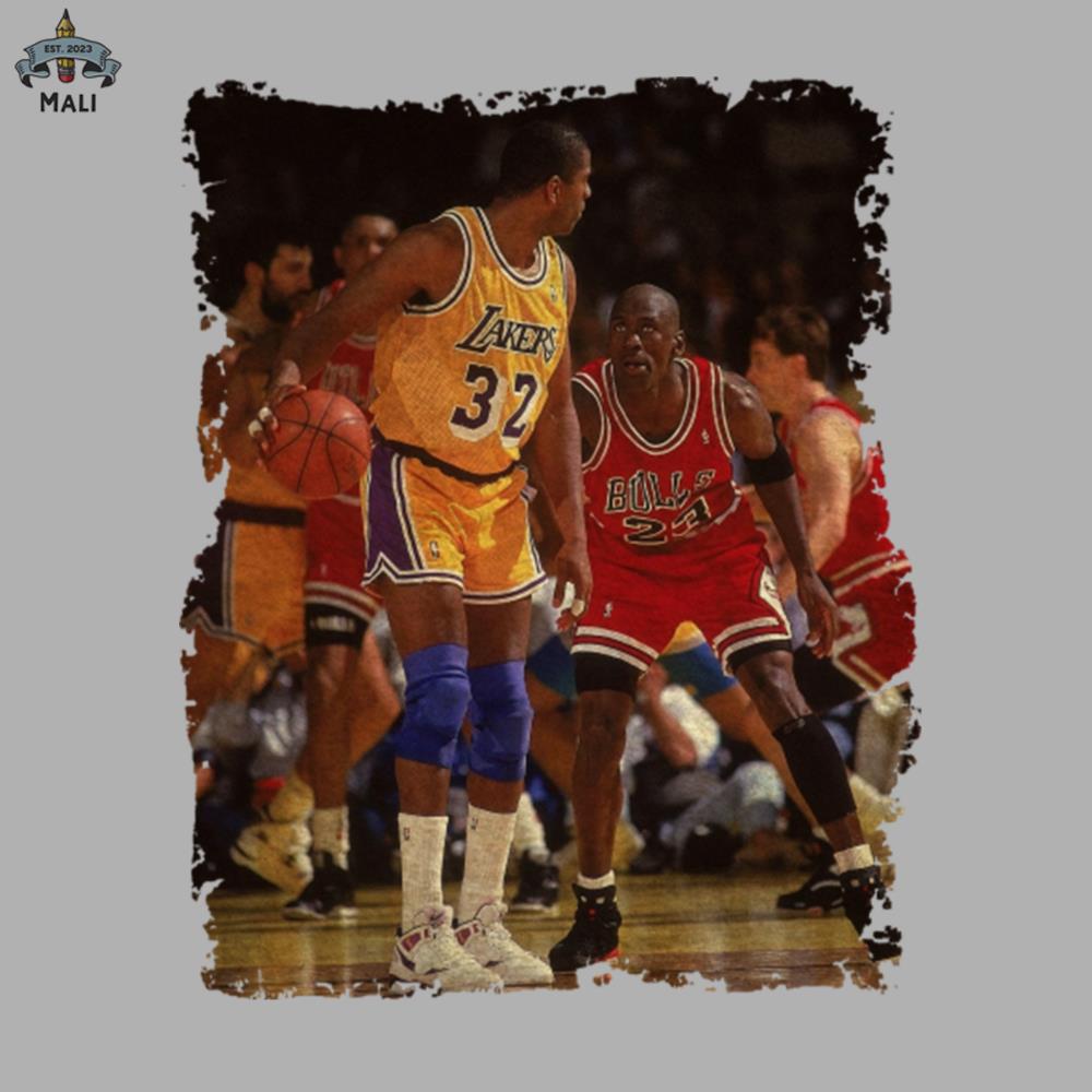 Magic Johnson vs Michael Jordan NBA Finals PNG Download | Inspire Uplift