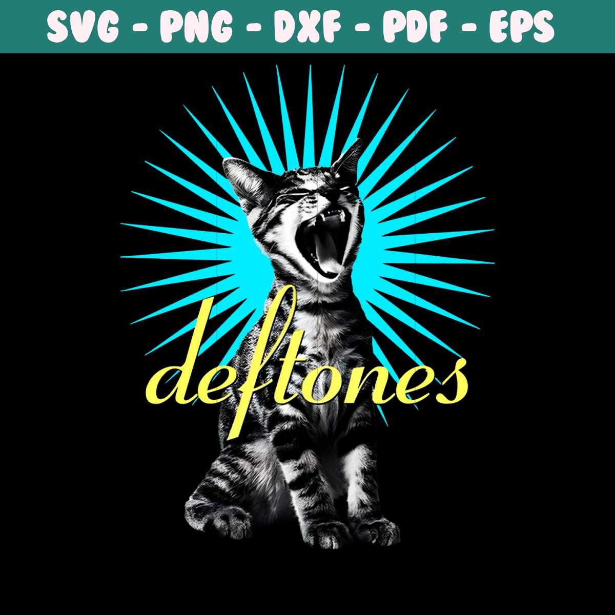 Vintage Deftones Cat PNG Cat Lover PNG Sublimation | Inspire Uplift