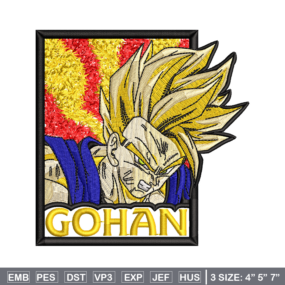 Gohan poster embroidery design, Dragonball embroidery, Anime | Inspire ...