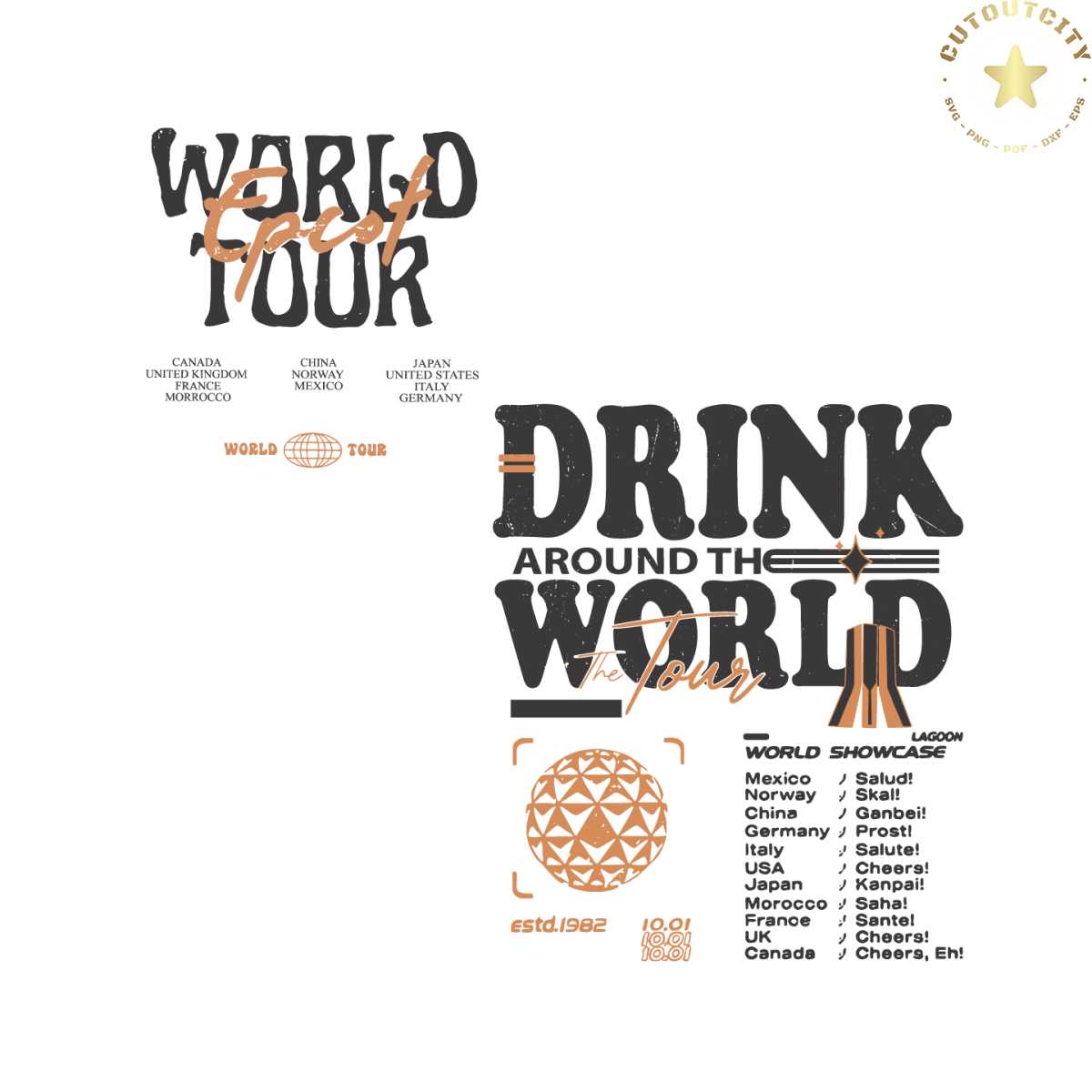 Epcot Drink Around The World Tour SVG Digital File | Inspire Uplift