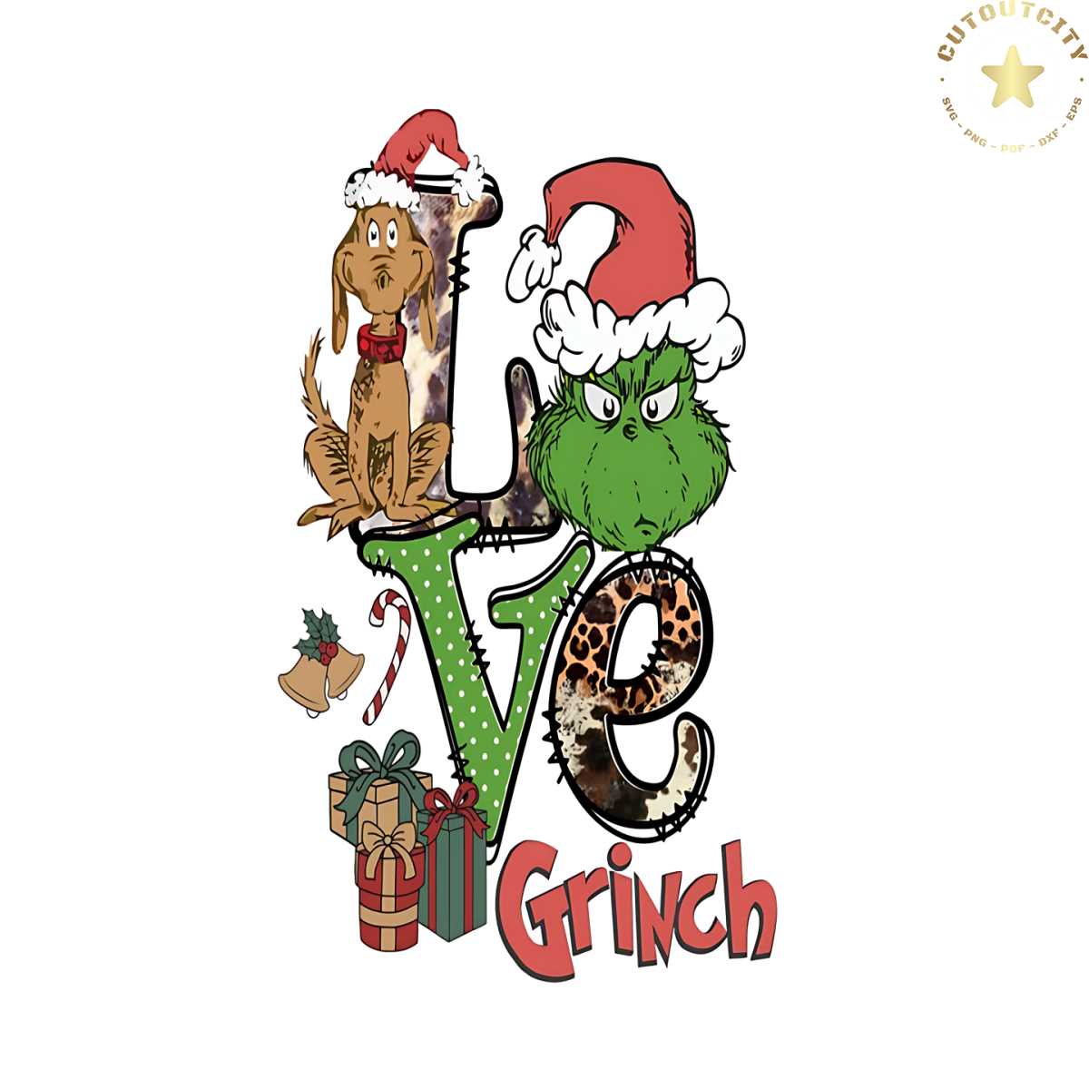 Retro Christmas Love The Grinch Svg For Cricut Files | Inspire Uplift