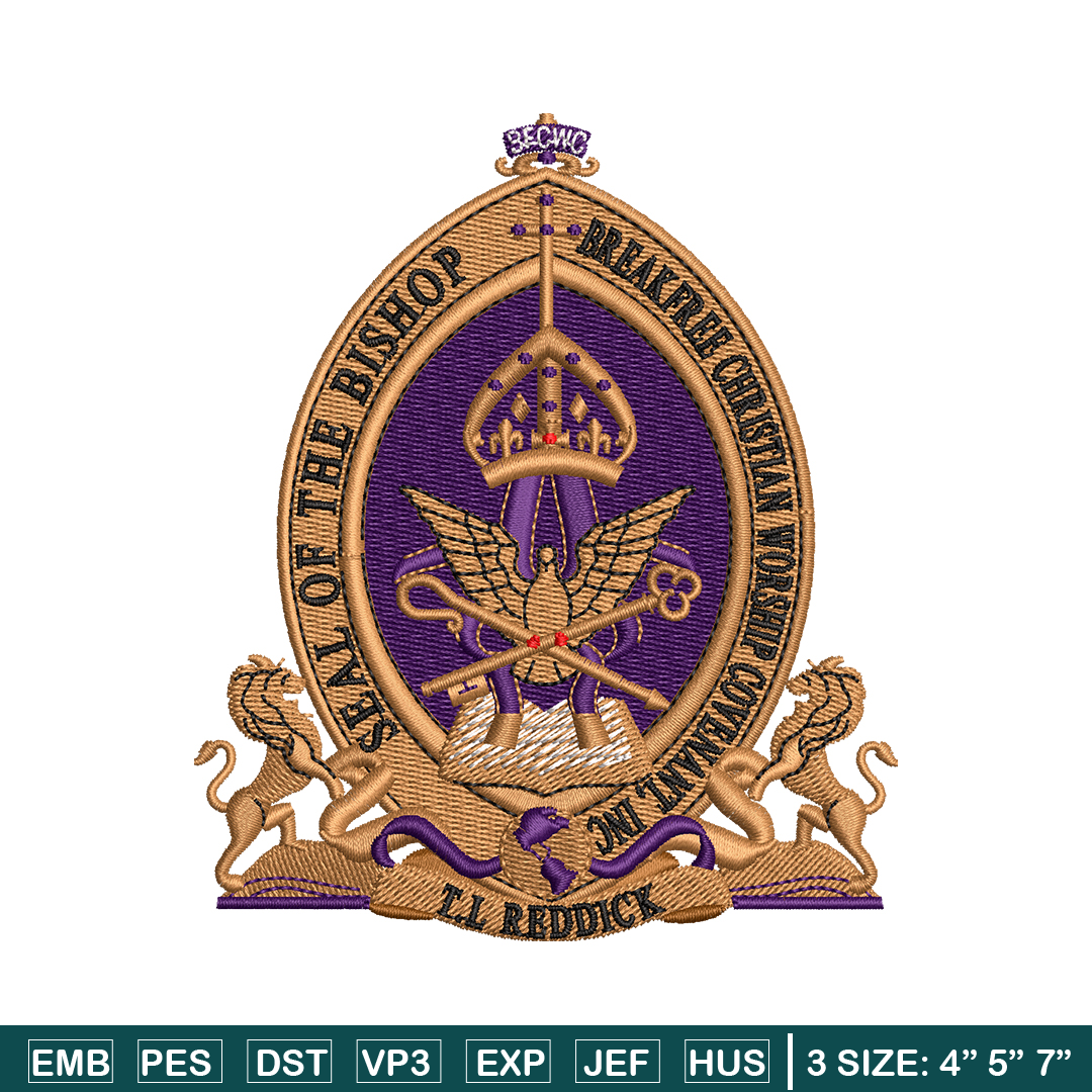 Bishop Seal Logo embroidery design, logo embroidery, Embroid | Inspire ...