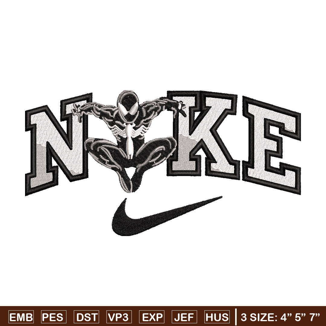 Black Spiderman Nike embroidery design, Black Spiderman embr | Inspire ...