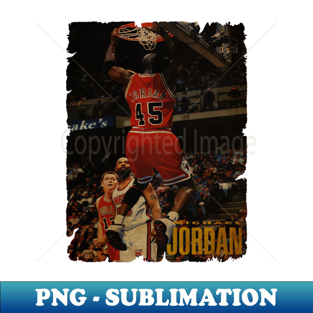 Michael Jordan Dunk Vintage - High-Flying Action PNG Sublima - Inspire ...