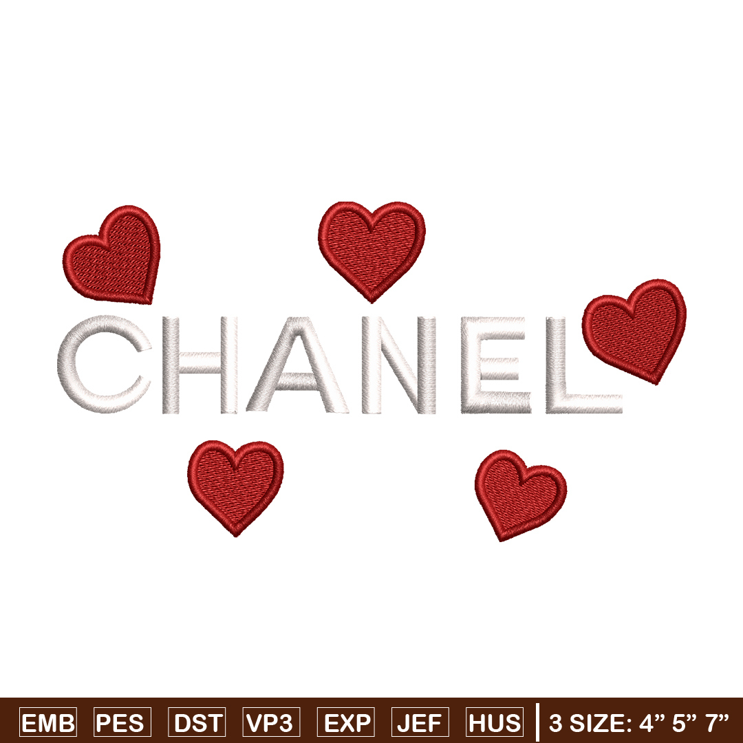 Chanel logo heart embroidery design, logo embroidery, logo d - Inspire ...
