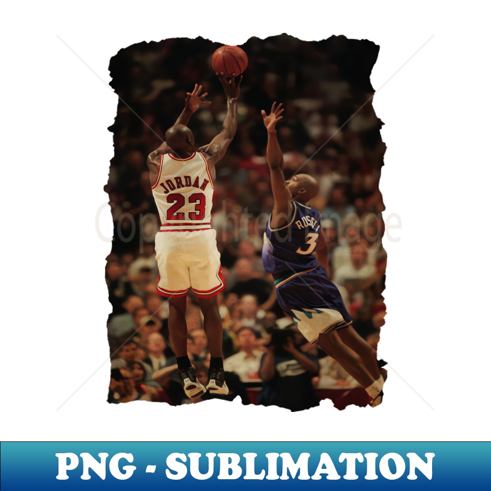 Michael Jordan vs Bryon Russell Vintage Sublimation PNG - Re | Inspire ...