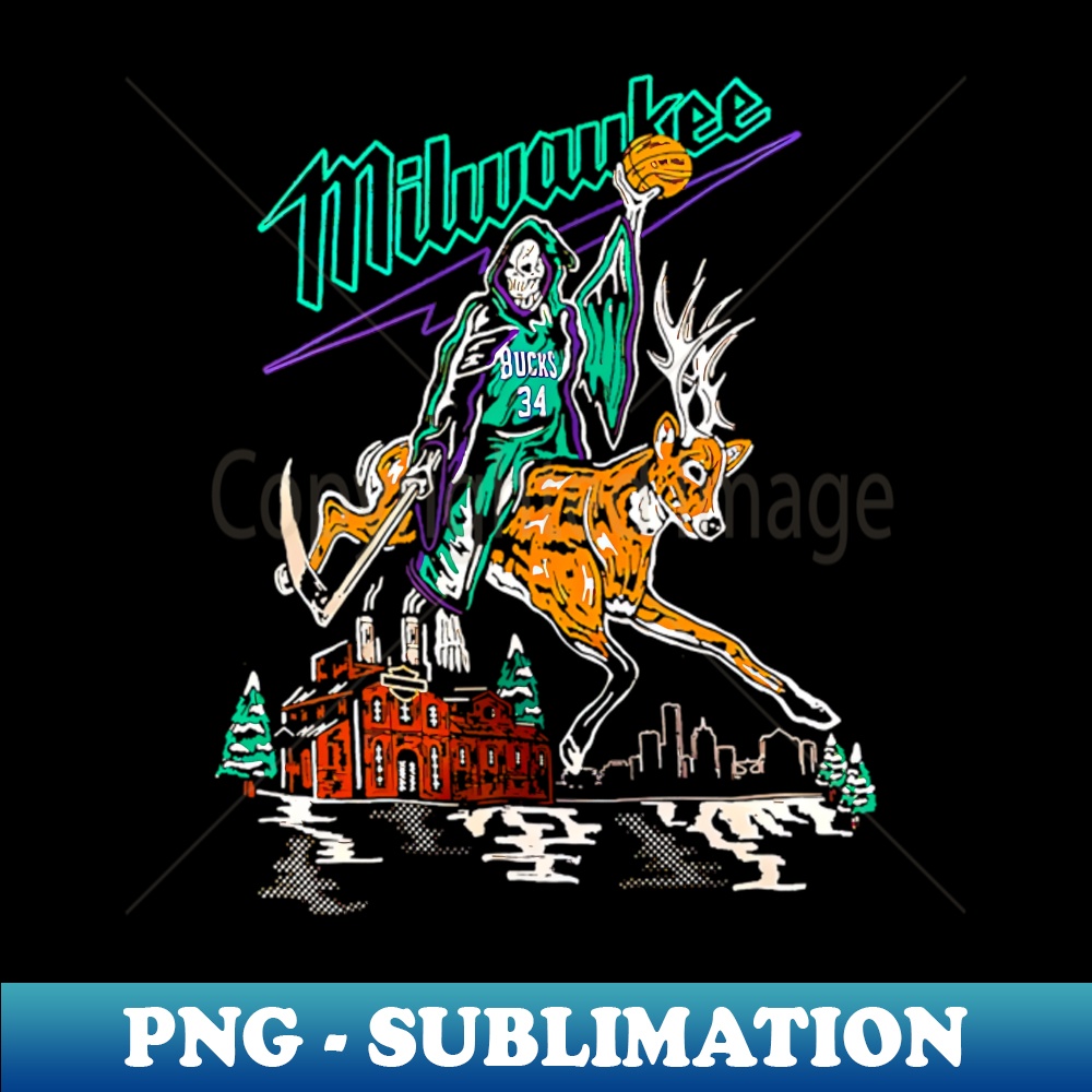 Milwaukee Bucks Buckrider - Reaper Deer - PNG Sublimation Di | Inspire ...