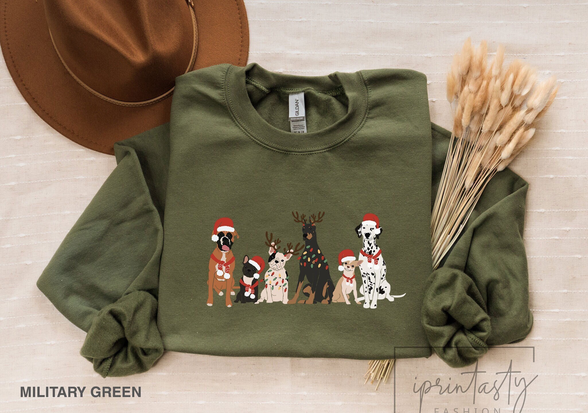Christmas Dog SweatShirt Png, Merry Dogmas, Christmas Dog Sw - Inspire ...