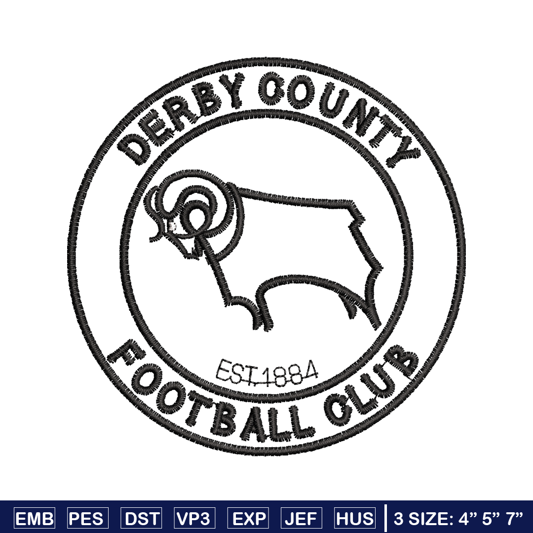 Derby Logo embroidery design, Derby Logo embroidery, logo de - Inspire ...