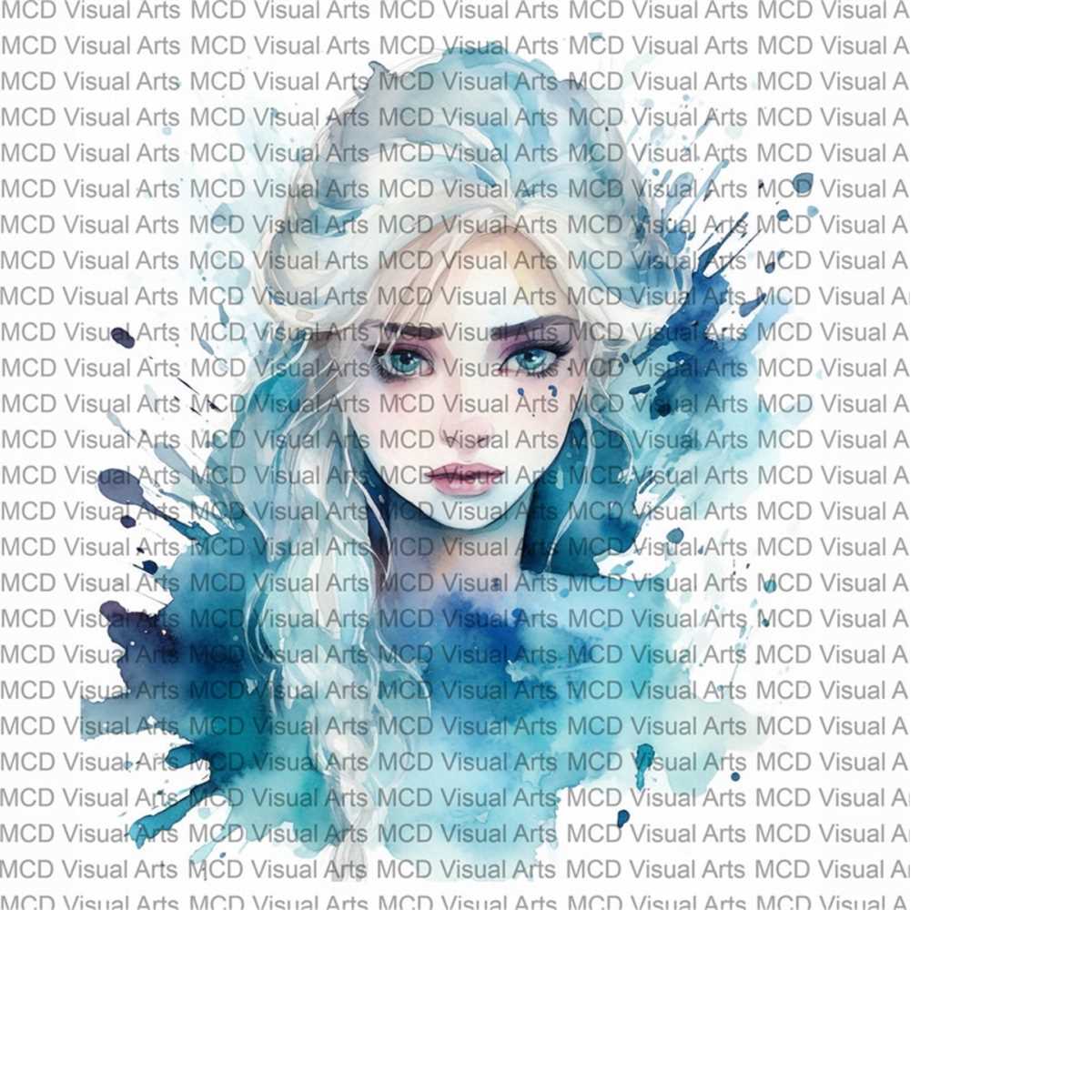 Get 5 for 4, WaterColor Princes Elsa PNG, Frozen | Commercia | Inspire ...