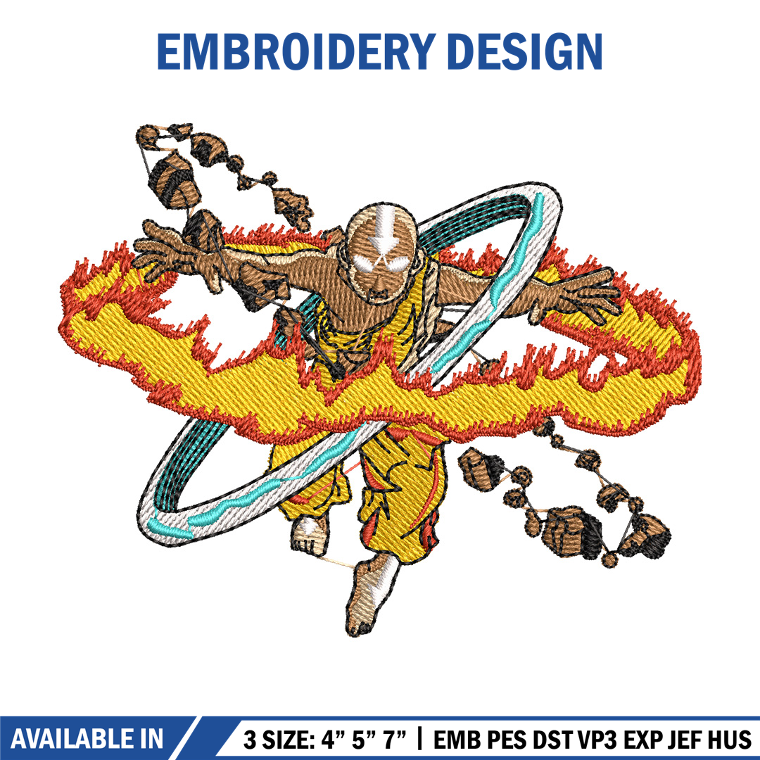 Aang embroidery design, Avatar embroidery, Anime design, Emb | Inspire ...