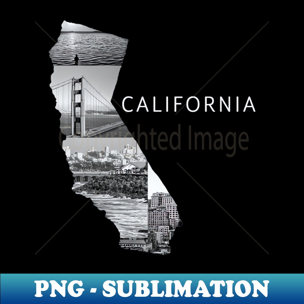 California State Map - Vibrant Design - High-Quality Sublima | Inspire Uplift