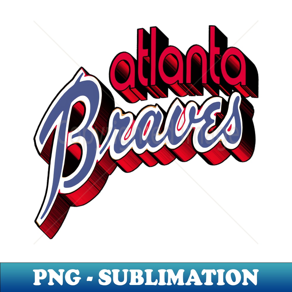 Atlanta Braves 3D Logo - Vintage Hank Aaron Era Design - Hig | Inspire ...