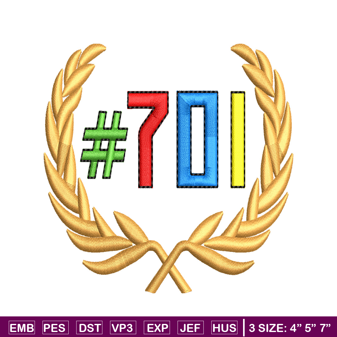 701 logo embroidery design, 701 logo embroidery, embroidery | Inspire ...