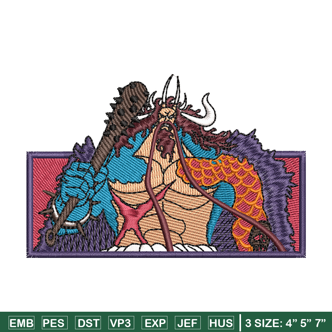 Kaido box embroidery design, One piece embroidery, Anime des | Inspire ...