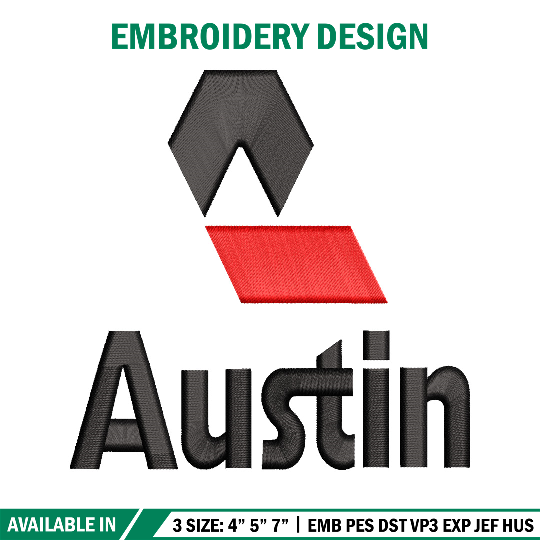 Austin logo embroidery design, Austin logo embroidery, logo | Inspire ...