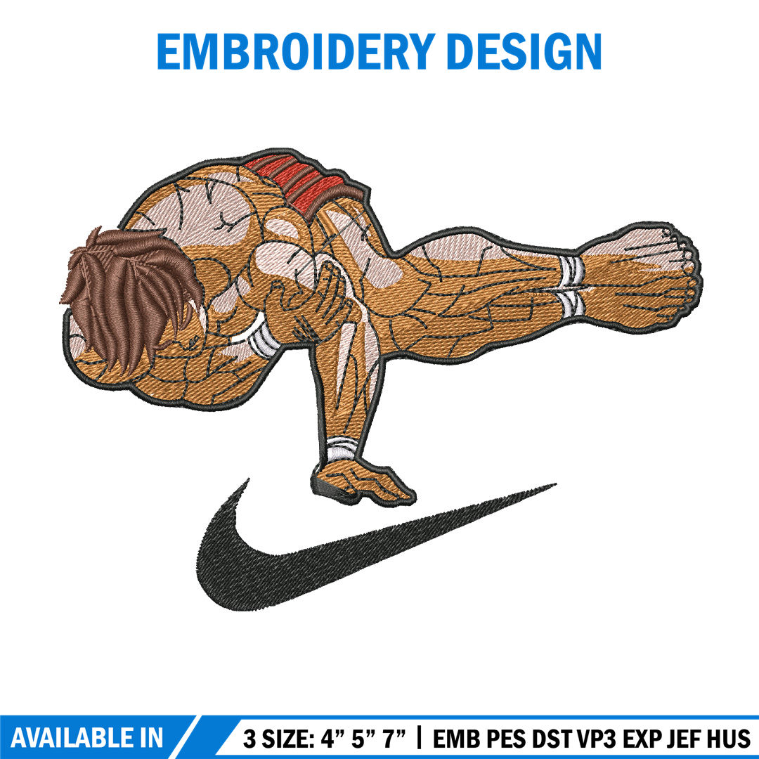 Baki pose nike embroidery design, Baki embroidery, Anime des - Inspire ...