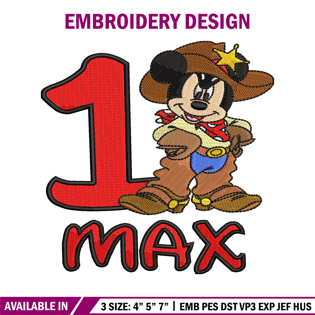 1 Max Mickey Mouse embroidery design, Mickey embroidery, log | Inspire ...