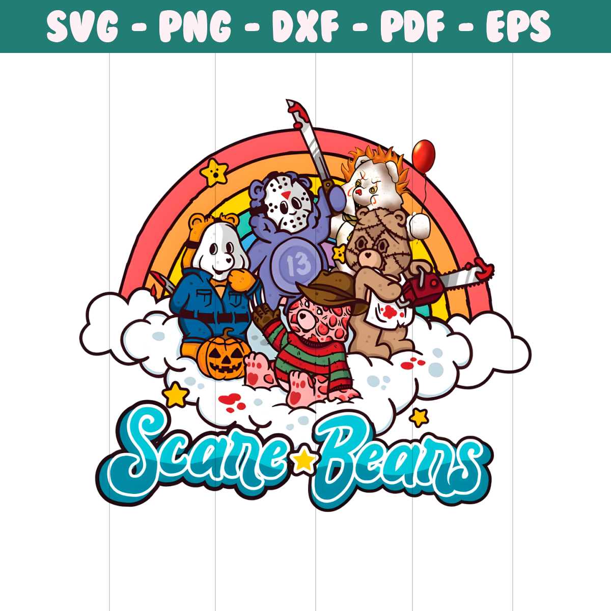Horror Scare Bears PNG Killer Animals Halloween PNG File | Inspire Uplift