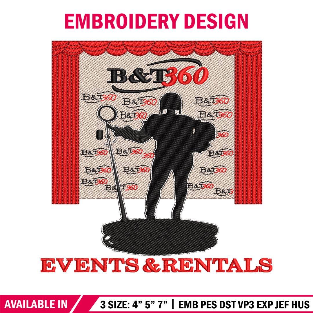 B&T 360 logo embroidery design, B&T 360 embroidery, logo des - Inspire ...