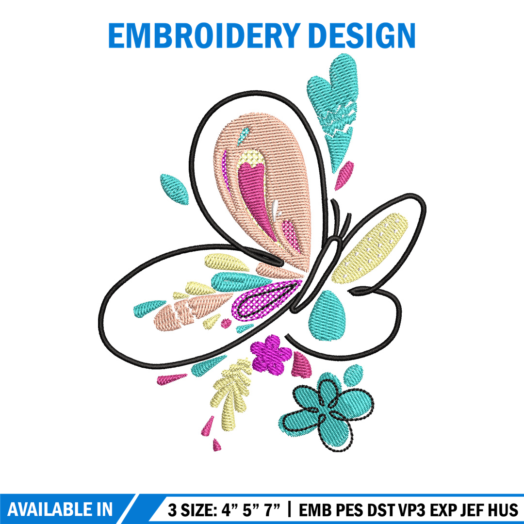 Butterfly color embroidery design, Butterfly embroidery, Emb | Inspire ...