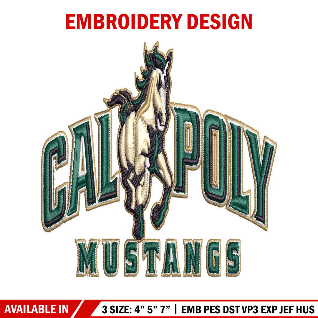 Cal Poly Mustangs embroidery design, Cal Poly Mustangs embro | Inspire ...