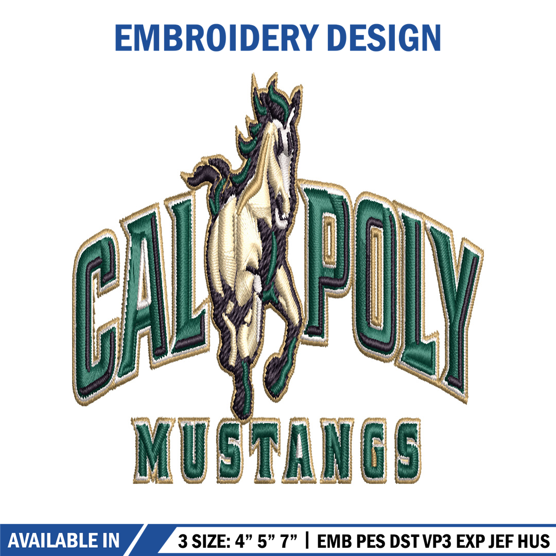 Cal Poly Mustangs embroidery design, Cal Poly Mustangs embro | Inspire ...