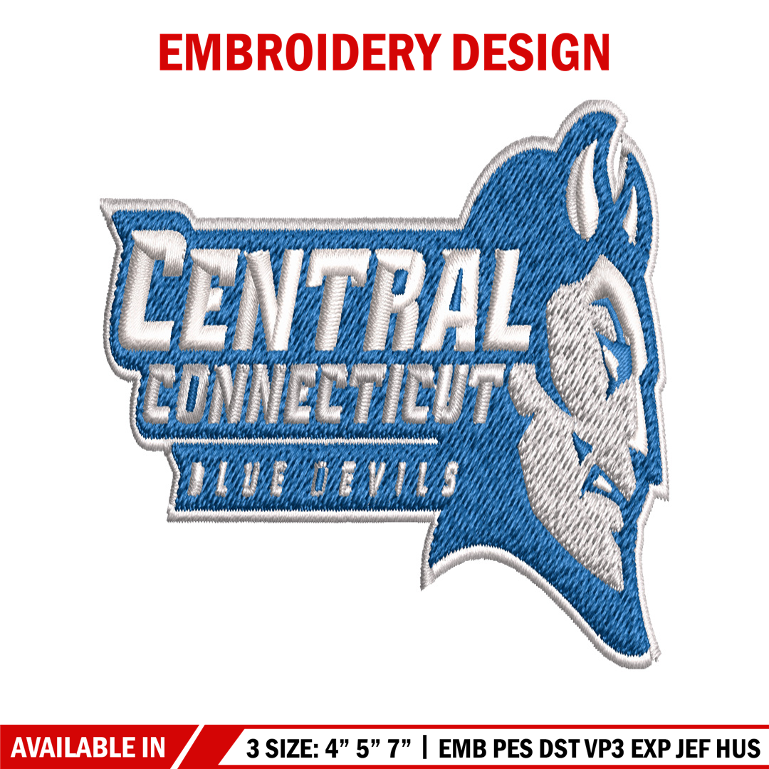 Central Connecticut Blue Devils embroidery design, logo embr - Inspire Uplift