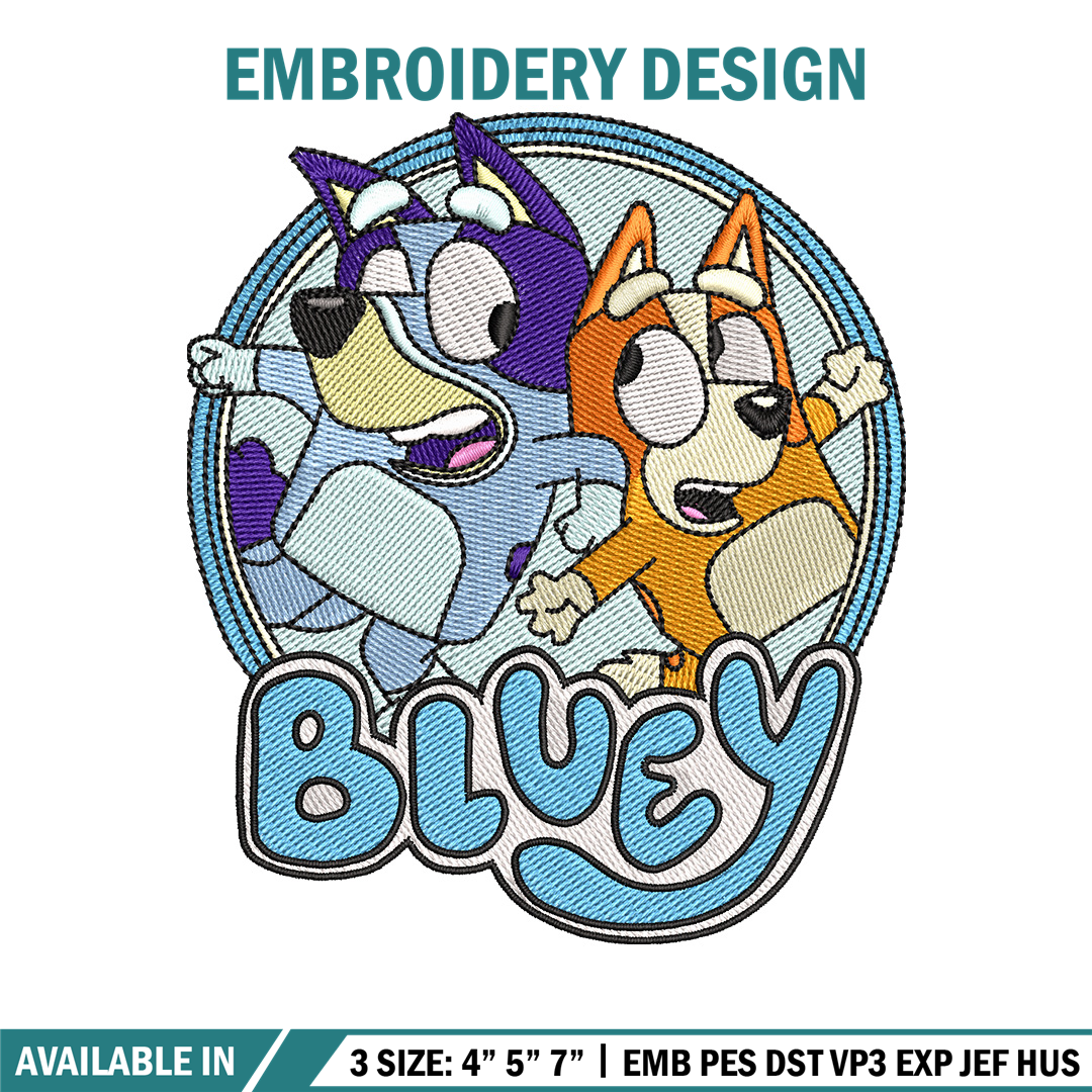 Bluey circle embroidery design, Bluey embroidery, Embroidery - Inspire ...
